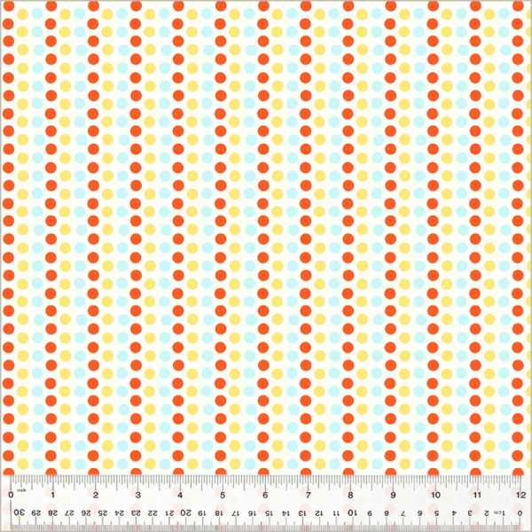 Dots Blue and Yellow, Studio Edit by Heather Ross for Windham - Fabricworm